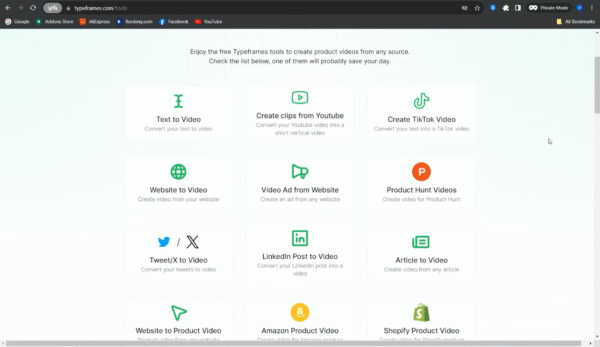Typeframes: Convert The article to video for free - Remoun Passive
